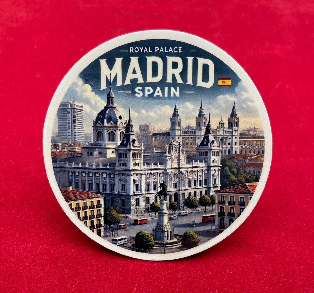 Madrid, Spain, Stickers, Weatherproof Sticker, Travel Journal, Suitcase ...