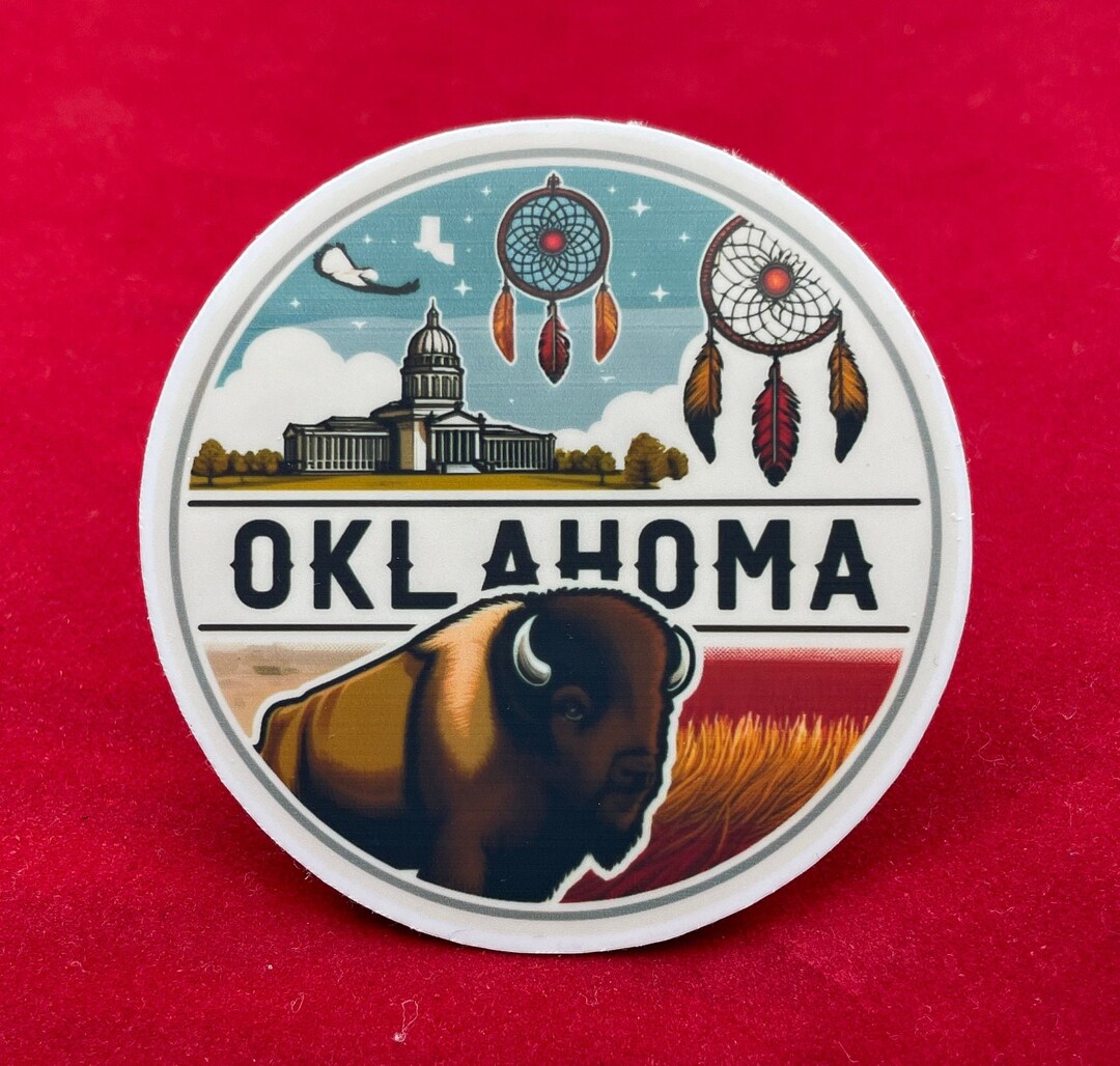 Oklahoma, Stickers, Weatherproof Sticker, Travel Journal, Suitcase ...