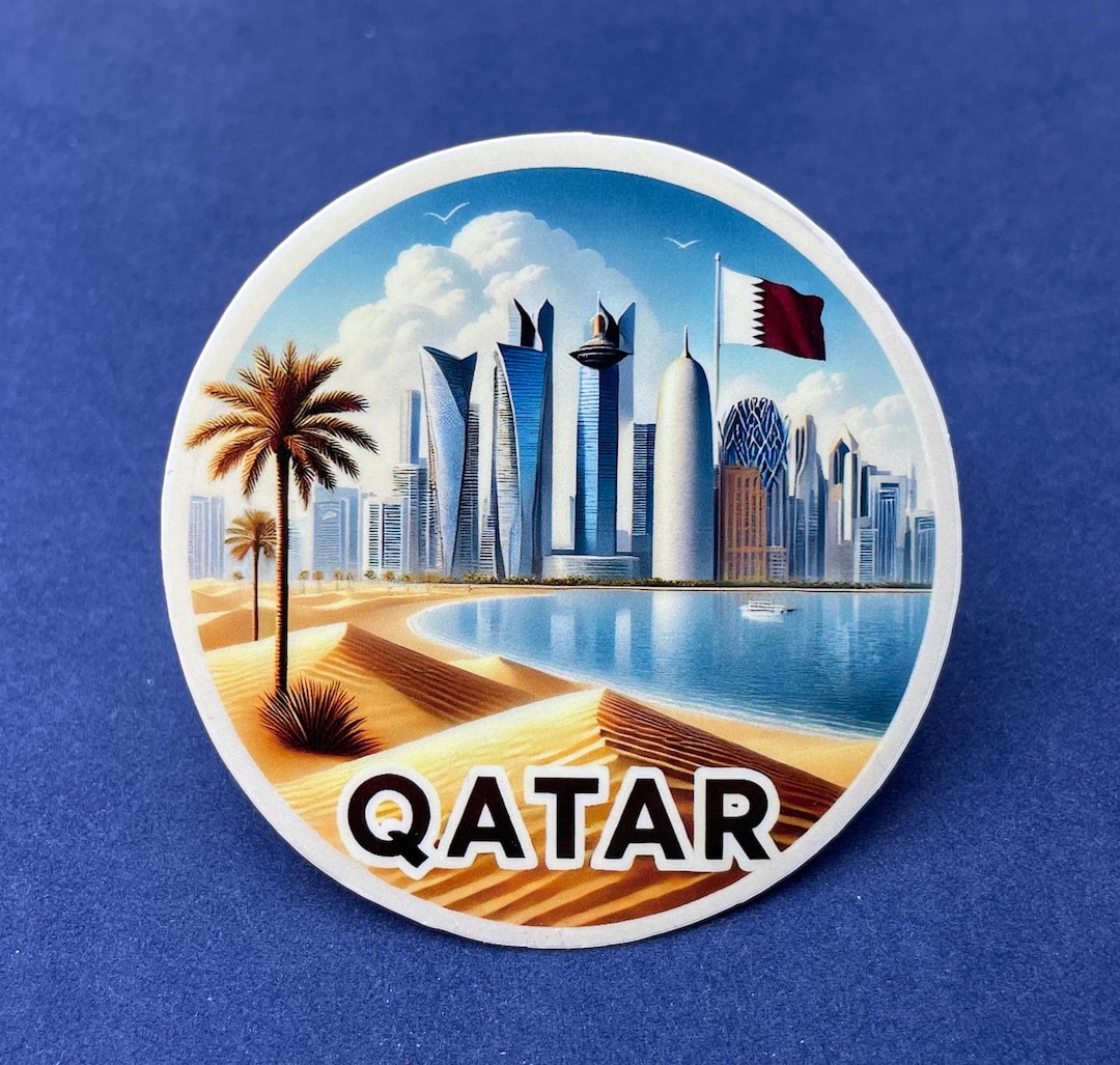 Qatar, Weatherproof Sticker, Travel Journal, Suitcase Sticker, Luggage ...