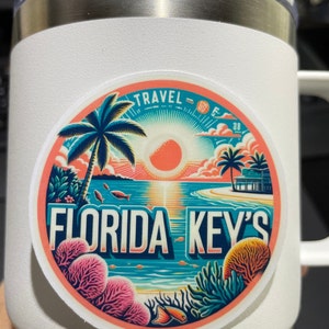 Florida Keys, Stickers, Weatherproof Sticker, Travel Journal, Suitcase ...