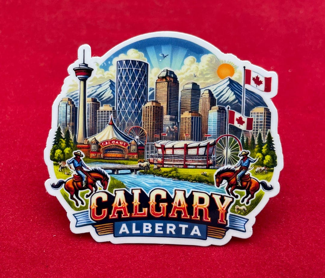 Calgary, Alberta, Canada, Weatherproof Sticker, Travel Journal ...
