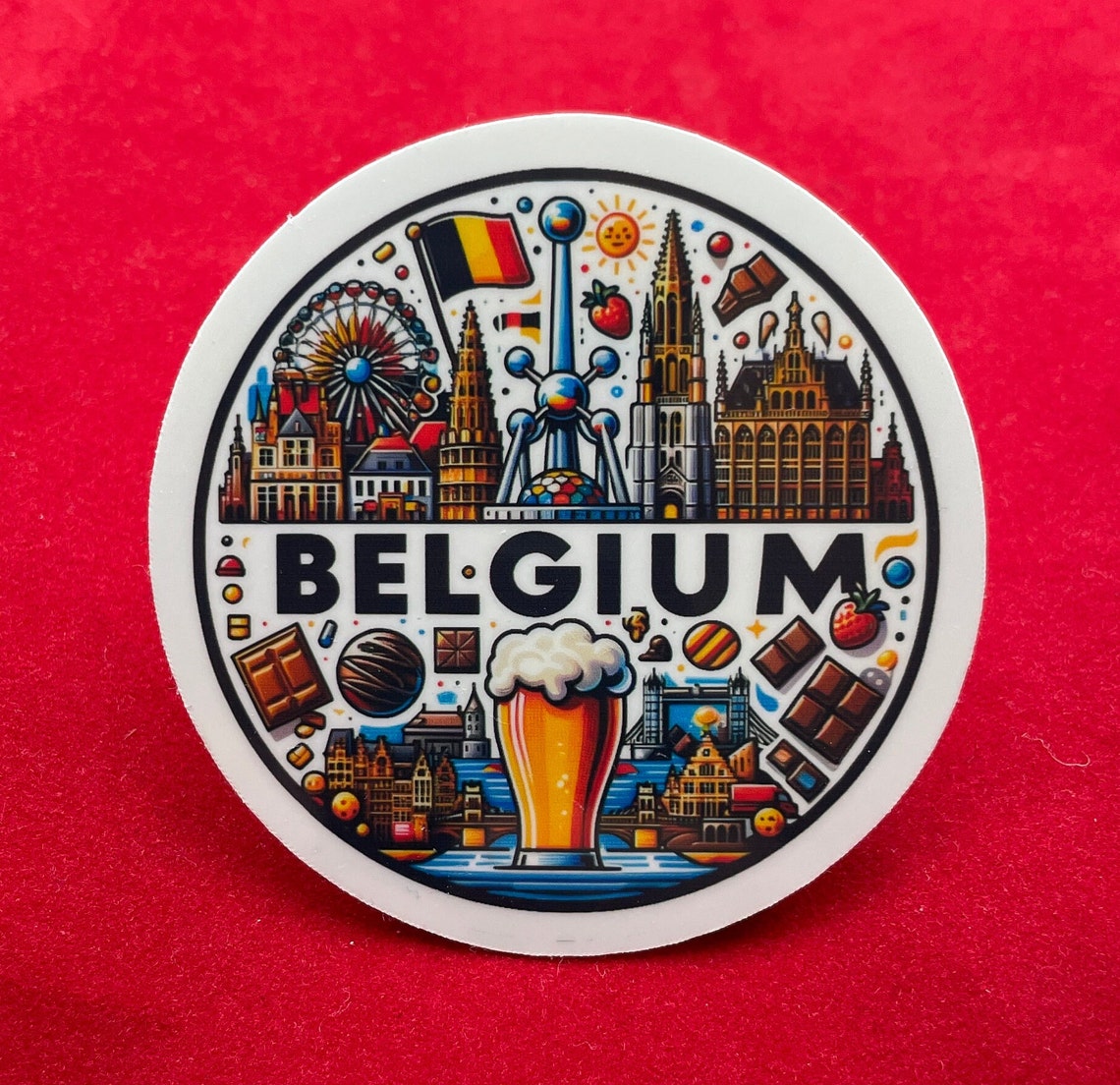 Belgium, Stickers, Weatherproof Sticker, Travel Journal, Suitcase ...