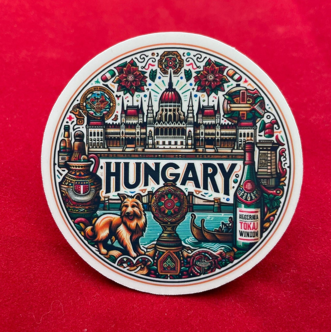 Hungary, Stickers, Weatherproof Sticker, Travel Journal, Suitcase ...