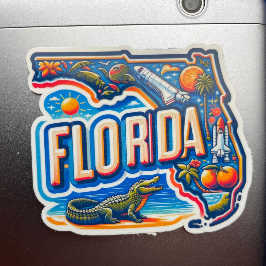 Florida | Florida Travel | Florida State Sticker| Waterproof Sticker ...