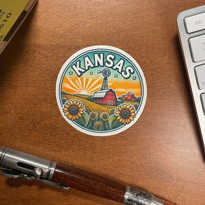 Kansas, Stickers, Weatherproof Sticker, Travel Journal, Suitcase ...