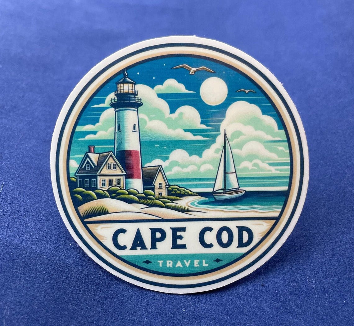Cape Cod, Stickers, Weatherproof Sticker, Travel Journal, Suitcase ...