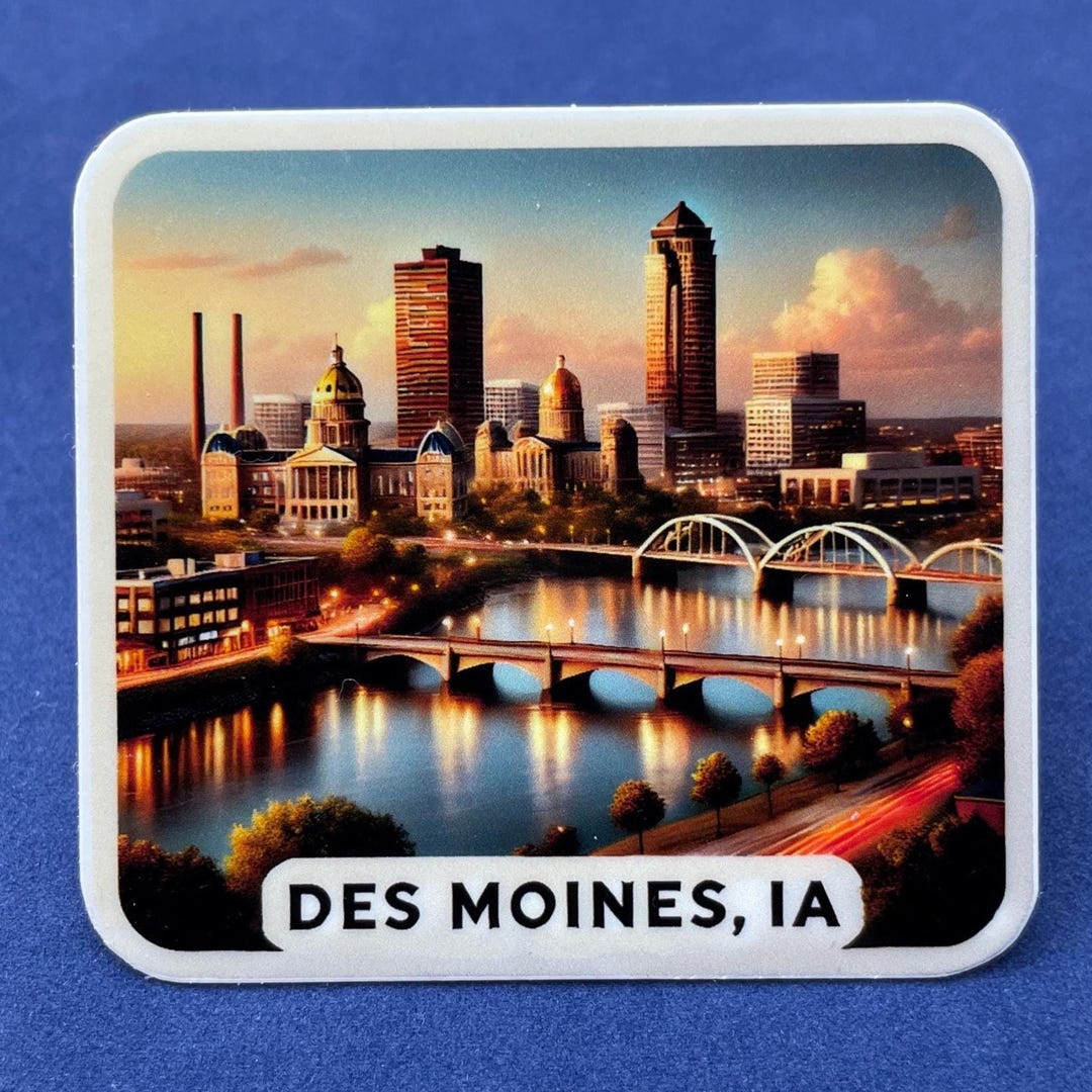 Des Moines, Iowa, Stickers, Weatherproof Sticker, Travel Journal ...