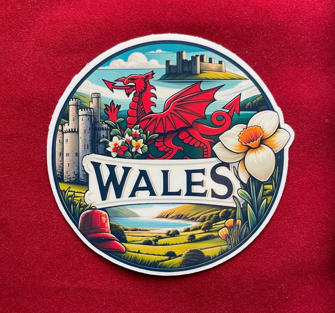 Wales, Stickers, Weatherproof Sticker, Travel Journal, Suitcase Sticker ...