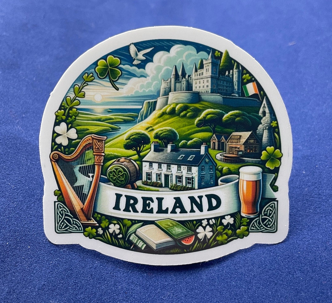 Ireland, Stickers, Weatherproof Sticker, Travel Journal, Suitcase ...