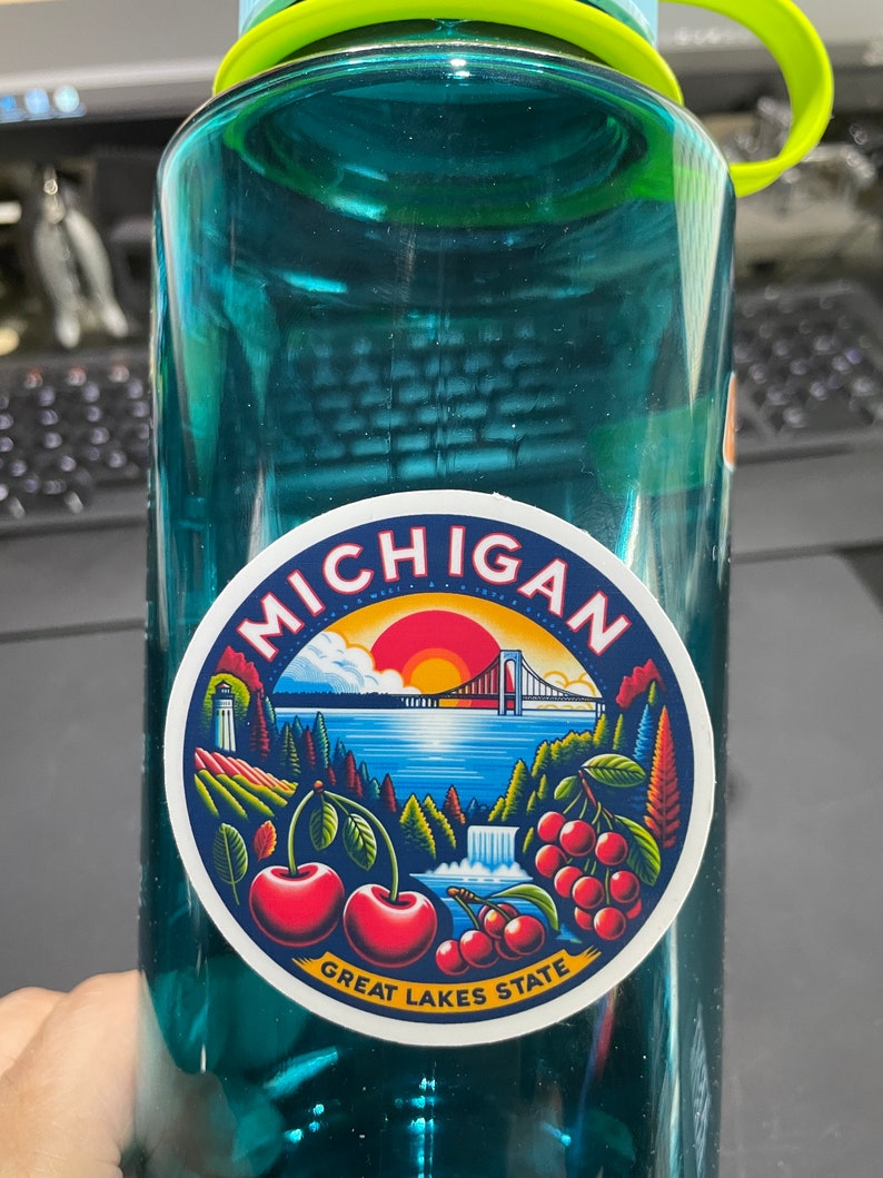 Michigan, Stickers, Weatherproof Sticker, Travel Journal, Suitcase ...