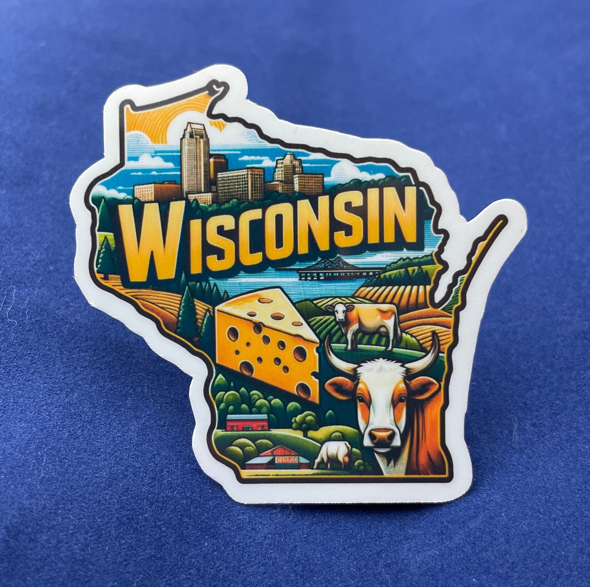 Wisconsin, Stickers, Weatherproof Sticker, Travel Journal, Suitcase ...
