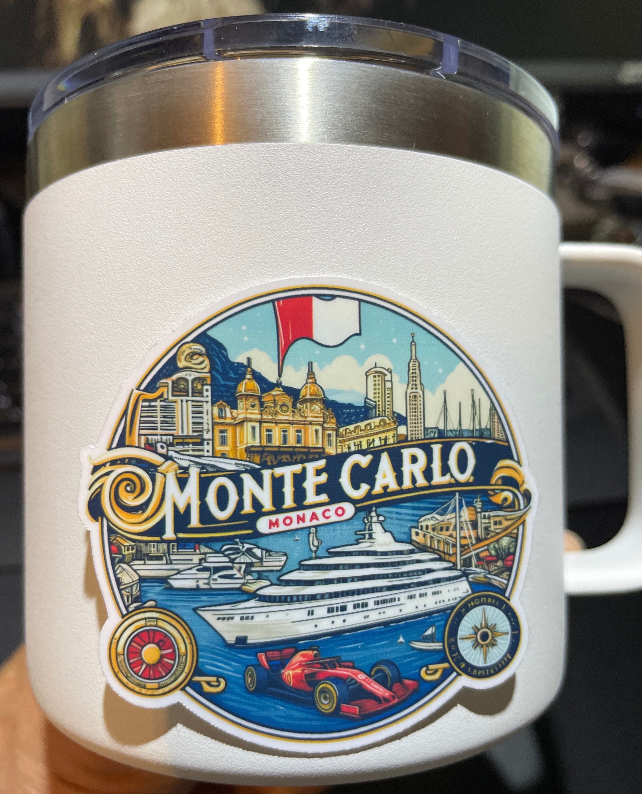 Monte Carlo, Monaco, Stickers, Weatherproof Sticker, Travel Journal ...