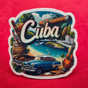 Cuba Travel Sticker // Cuban Decal for Suitcase, Laptop, Car or Water ...