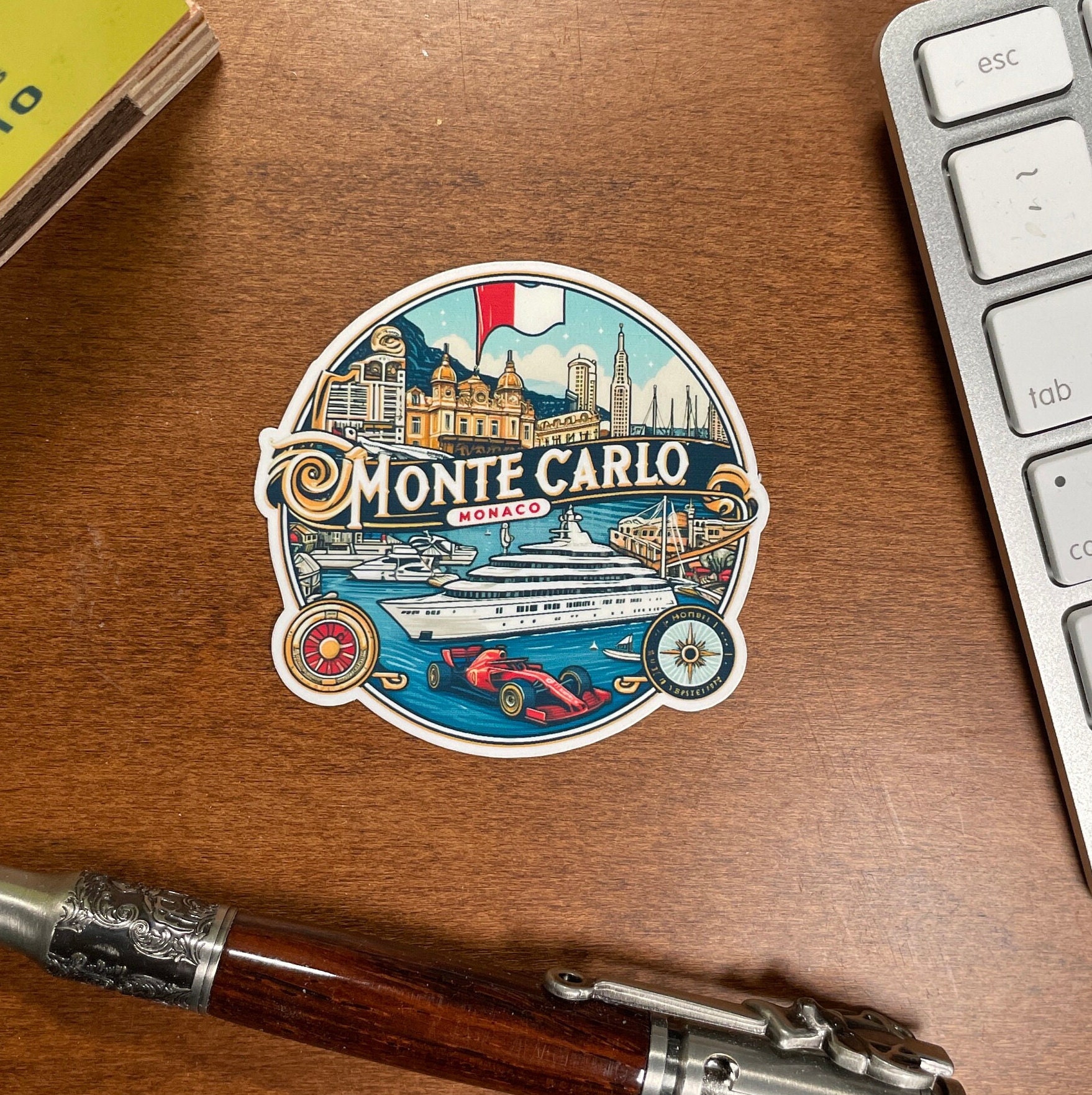 Monte Carlo, Monaco, Stickers, Weatherproof Sticker, Travel Journal ...