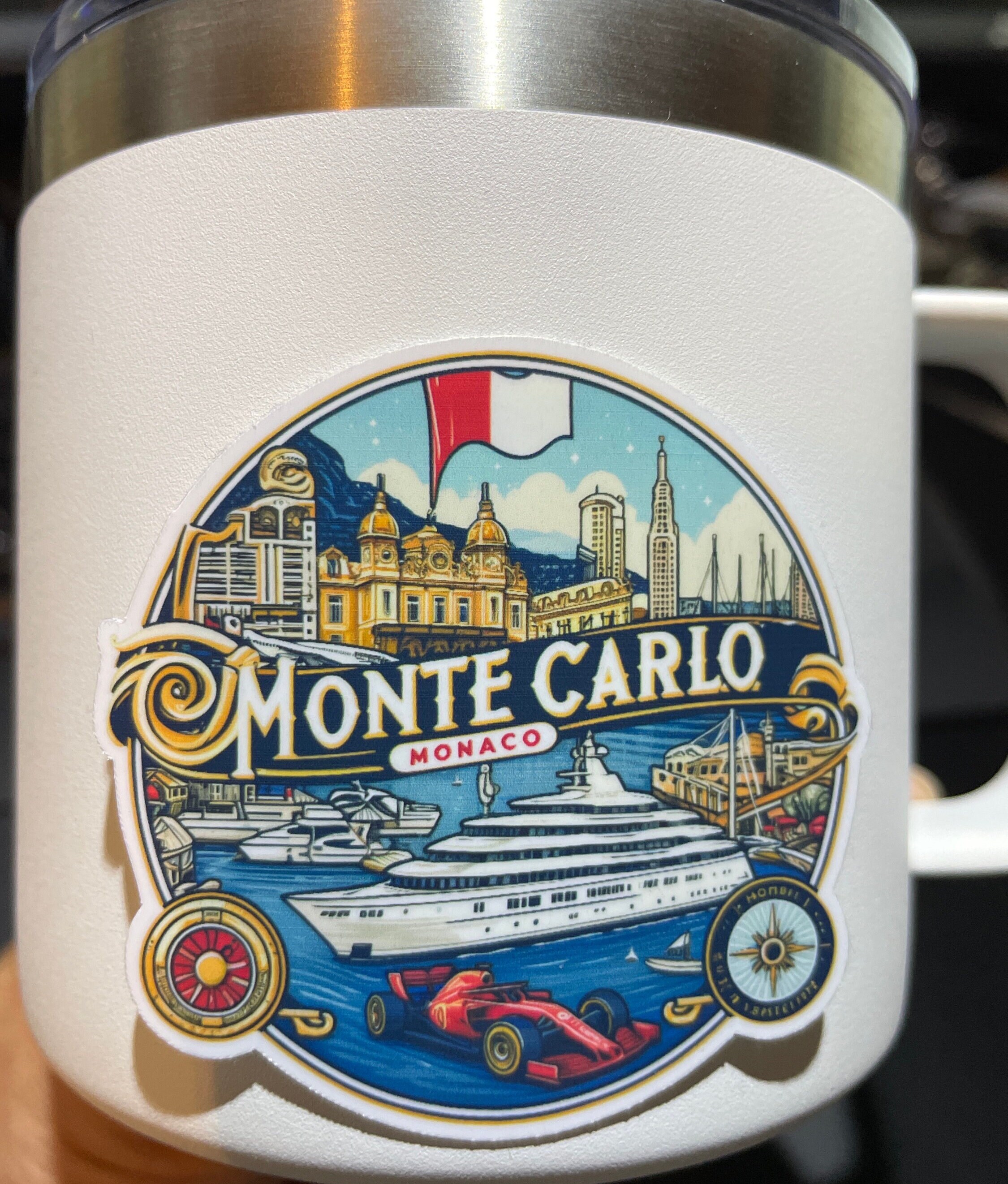 Monte Carlo, Monaco, Stickers, Weatherproof Sticker, Travel Journal ...