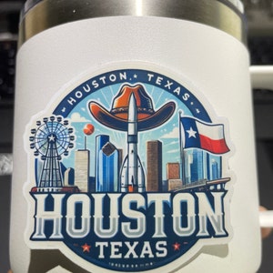 Houston, Texas, Stickers, Weatherproof Sticker, Travel Journal ...
