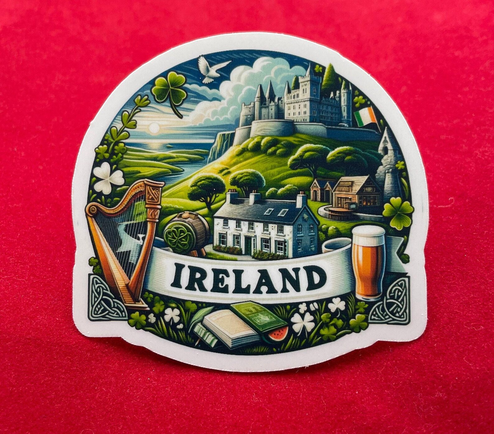 Ireland Travel Sticker, Weatherproof Vinyl, Celtic Culture - Etsy