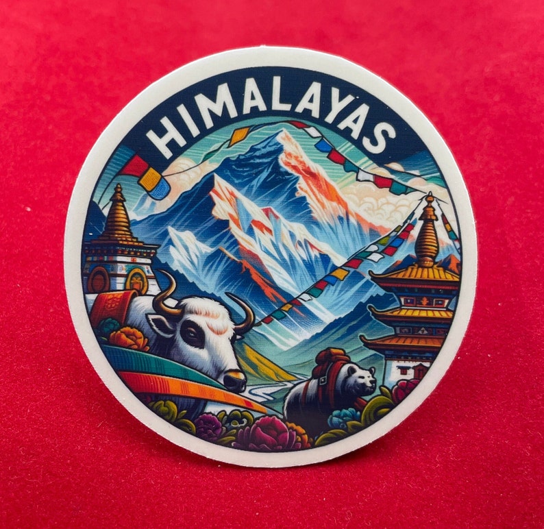 Himalayas, Stickers, Weatherproof Sticker, Travel Journal, Suitcase ...