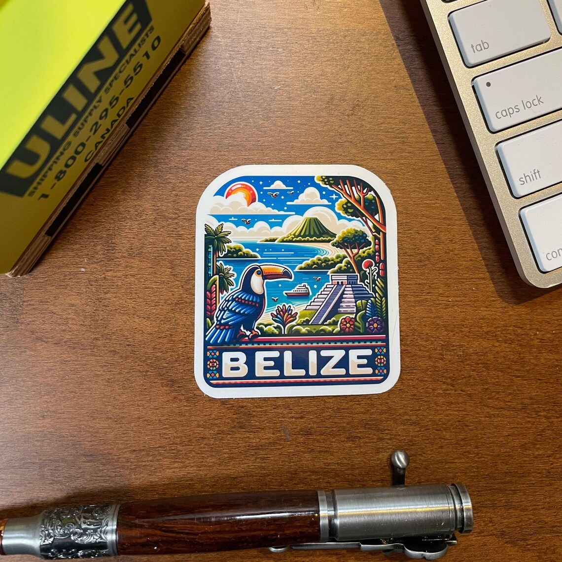 Belize Travel Sticker, Toucan, Mayan Ruins, Weatherproof Vinyl - Etsy