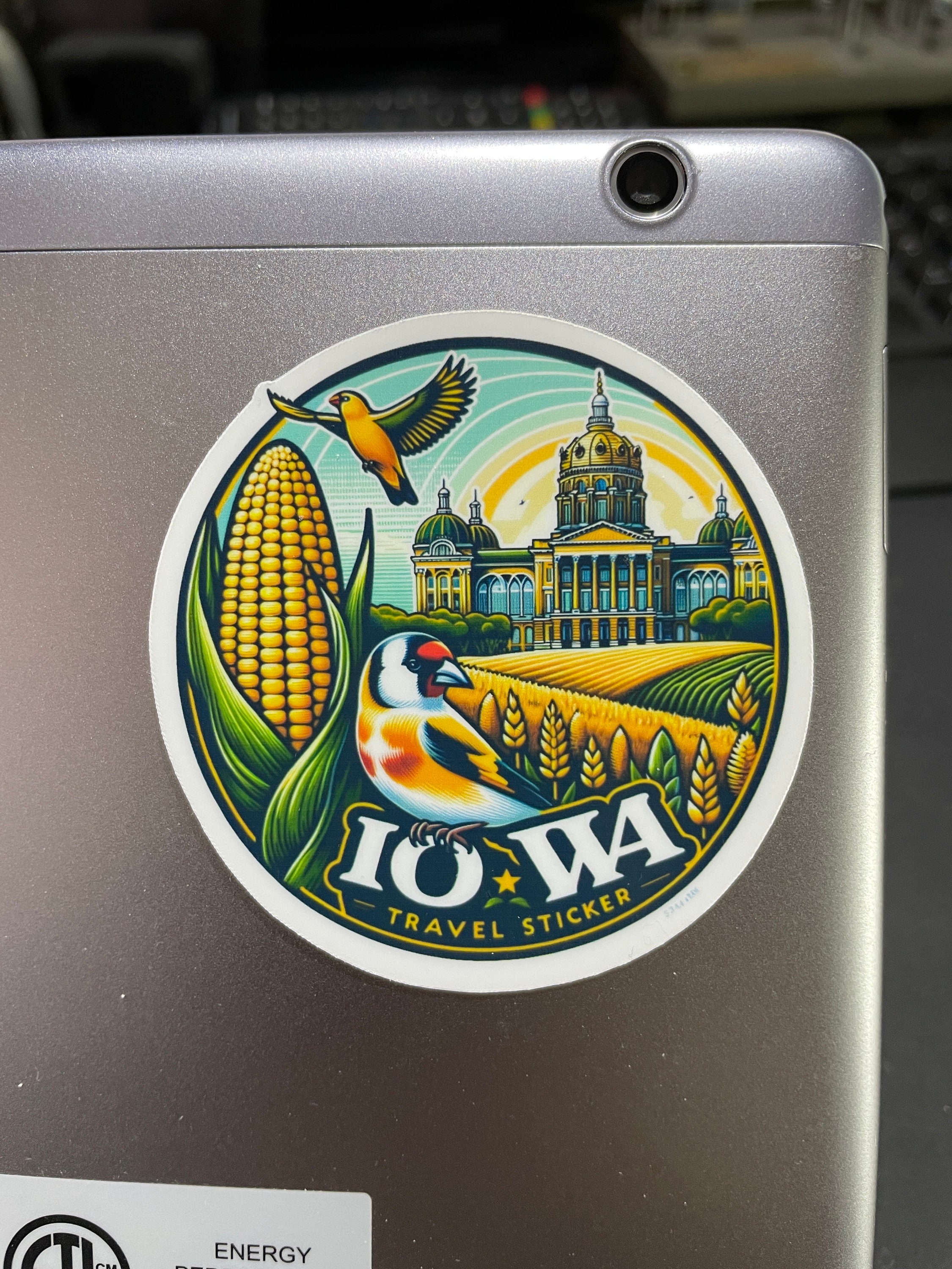 Iowa, Stickers, Weatherproof Sticker, Travel Journal, Suitcase Sticker ...
