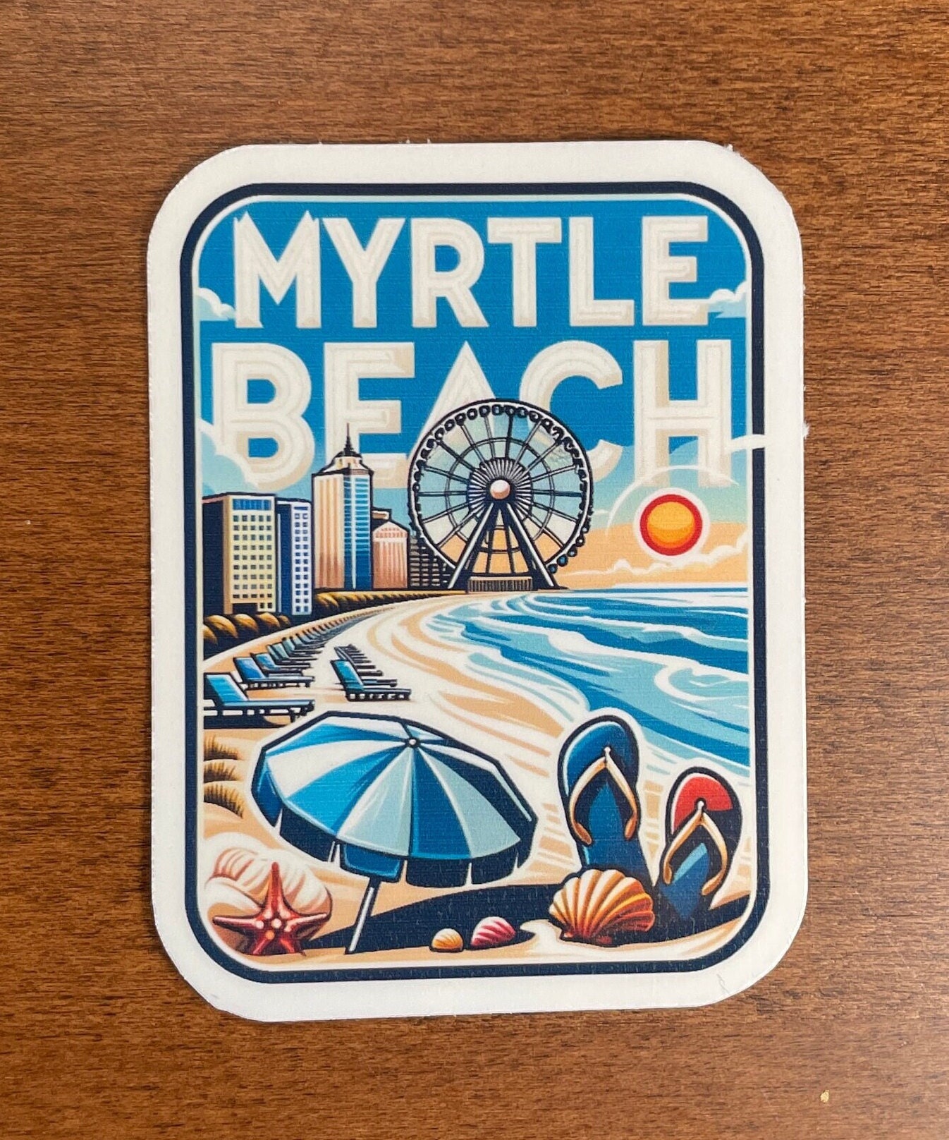 Myrtle Beach Myrtle Beach Travel Waterproof Sticker Vintage Travel ...
