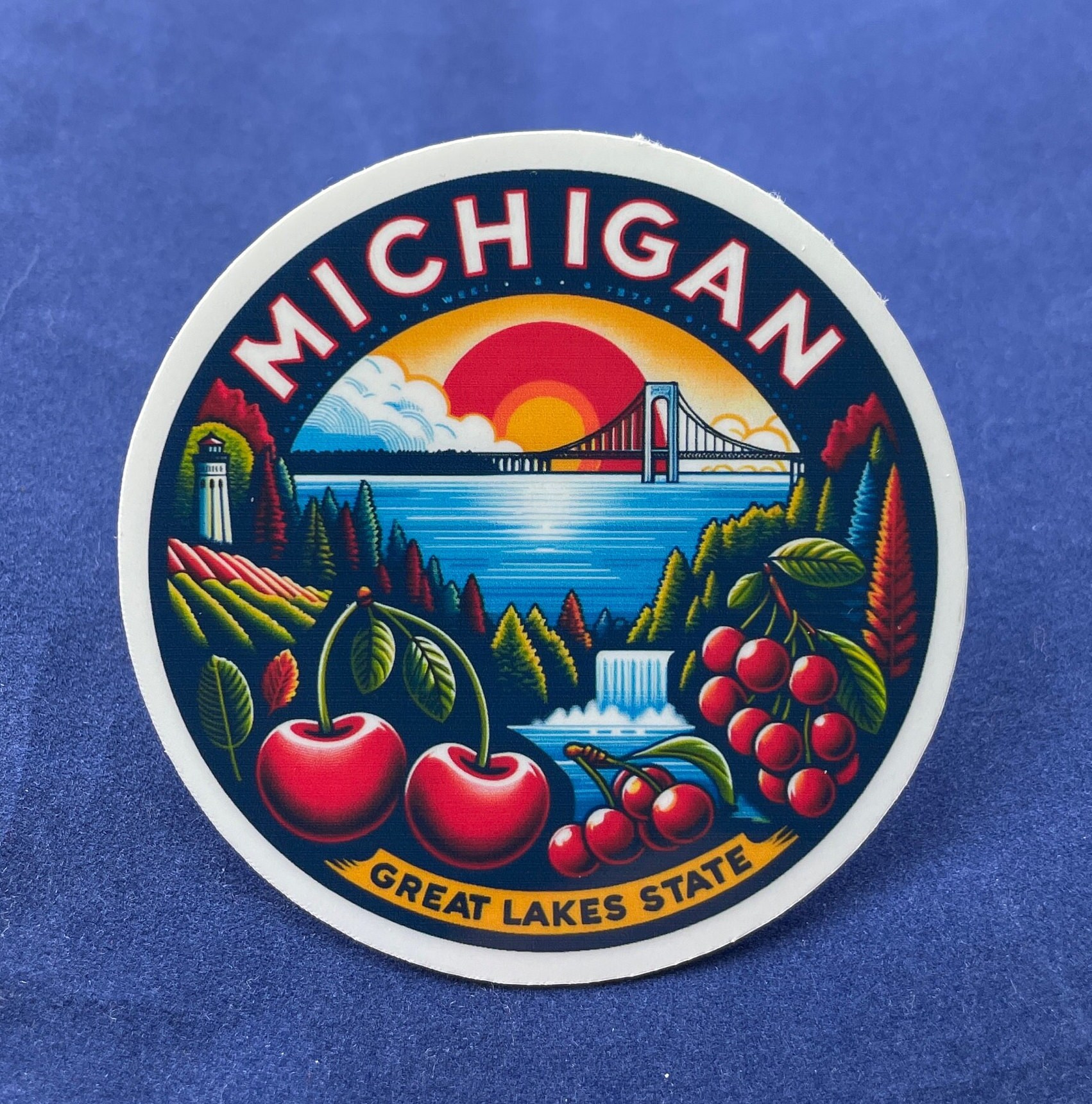 Michigan, Stickers, Weatherproof Sticker, Travel Journal, Suitcase ...