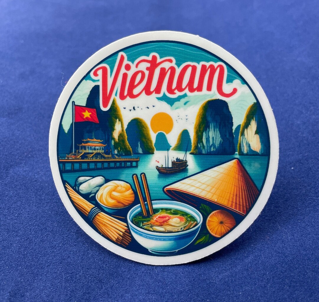 Vietnam, Stickers, Weatherproof Sticker, Travel Journal, Suitcase ...