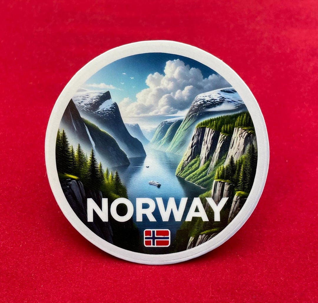 Norway, Stickers, Waterproof Sticker, Travel Journal, Suitcase Sticker ...