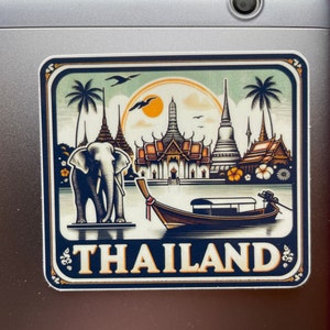 Thailand | Thailand Travel | Vintage Thailand | Waterproof Sticker | Travel Sticker | Suitcase ...