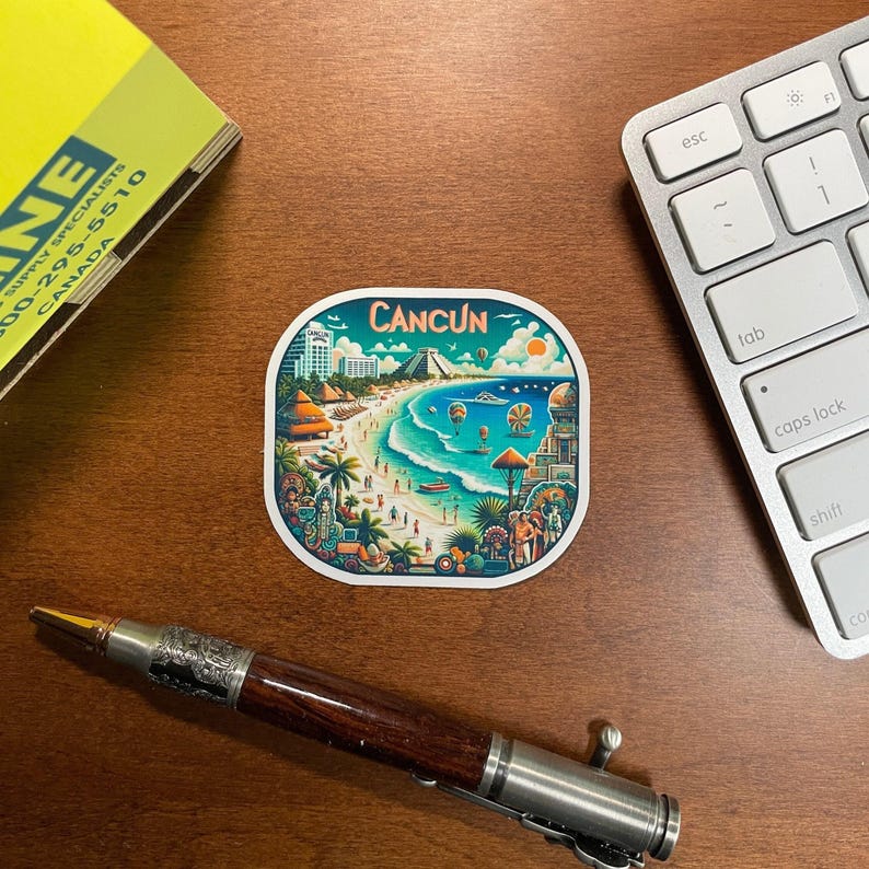 Cancun, Stickers, Waterproof Sticker, Travel Journal, Suitcase Sticker ...