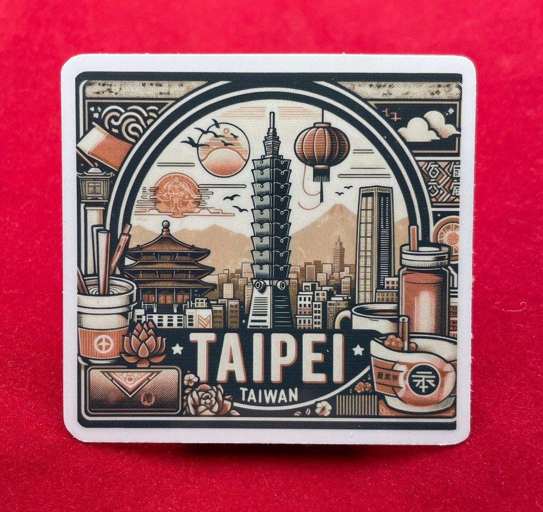 Taipei, Taiwan, Stickers, Weatherproof Sticker, Travel Journal ...