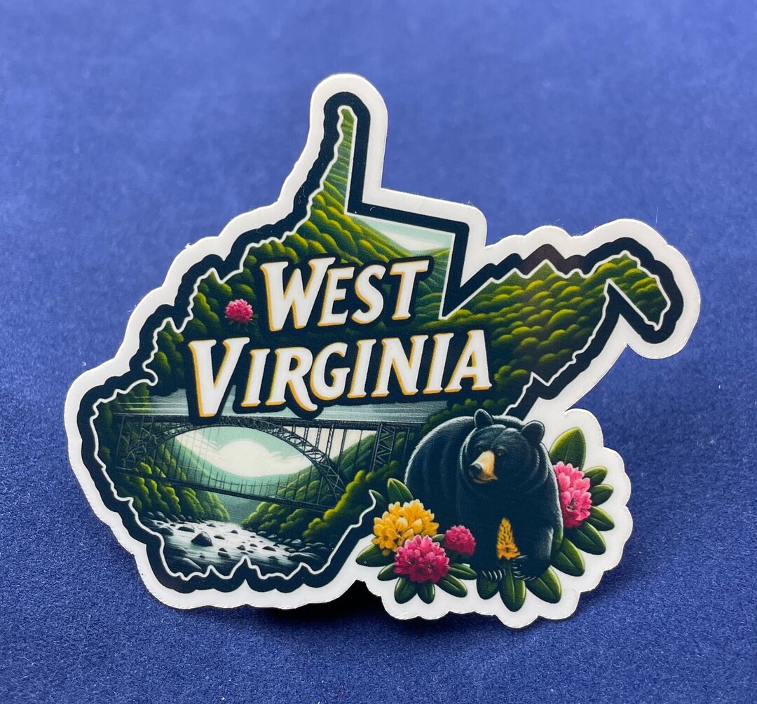 West Virginia, Stickers, Weatherproof Sticker, Travel Journal, Suitcase ...