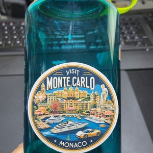 Monte Carlo, Monaco, Stickers, Weatherproof Sticker, Travel Journal ...