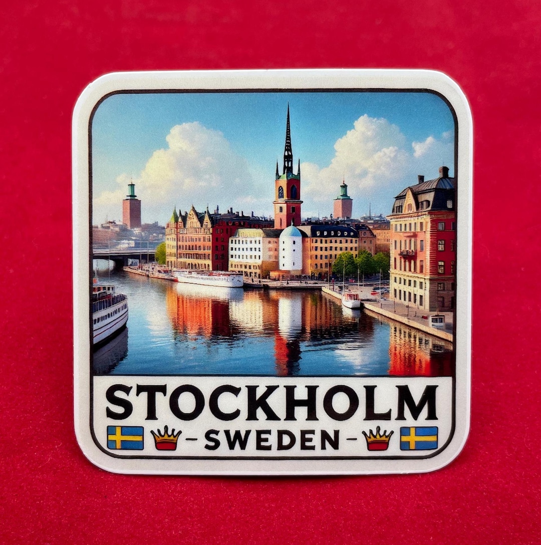 Stockholm, Sweden, Stickers, Weatherproof Sticker, Travel Journal ...