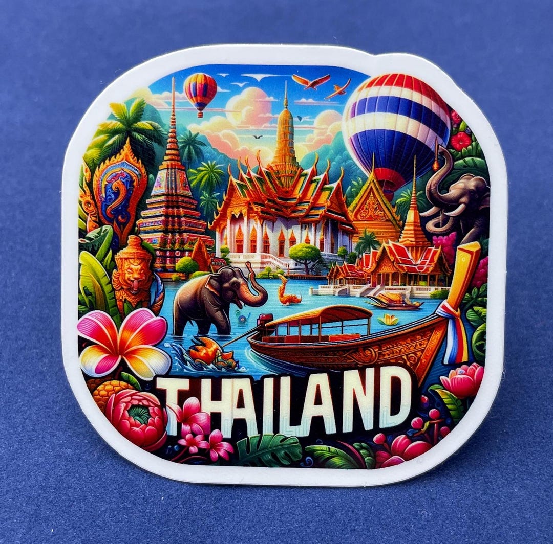 Thailand | Thailand Travel | Waterproof Sticker | Travel Sticker ...