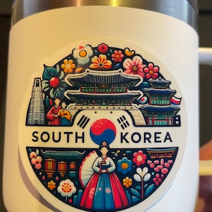 South Korea, Stickers, Weatherproof Sticker, Travel Journal, Suitcase ...
