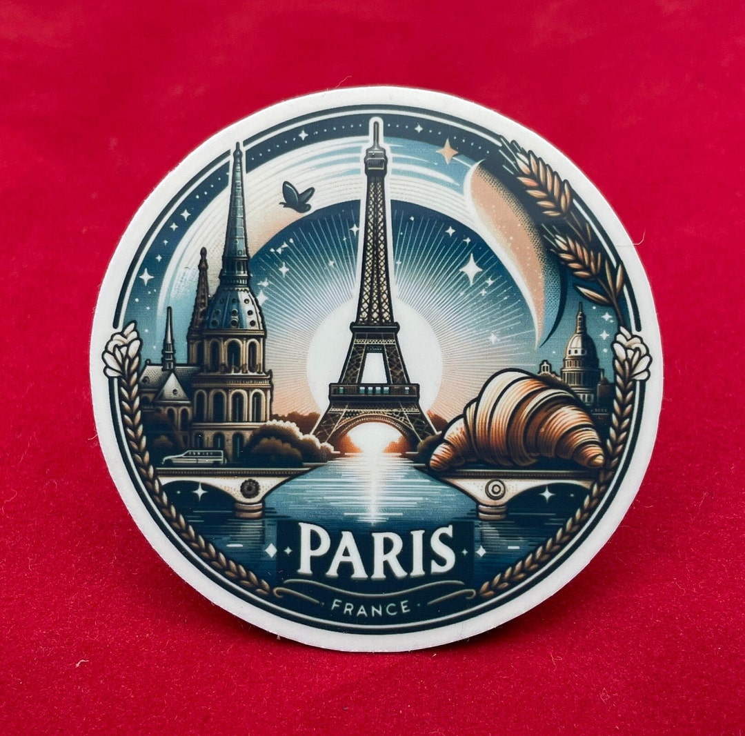 Paris, France, Stickers, Weatherproof Sticker, Travel Journal, Suitcase ...