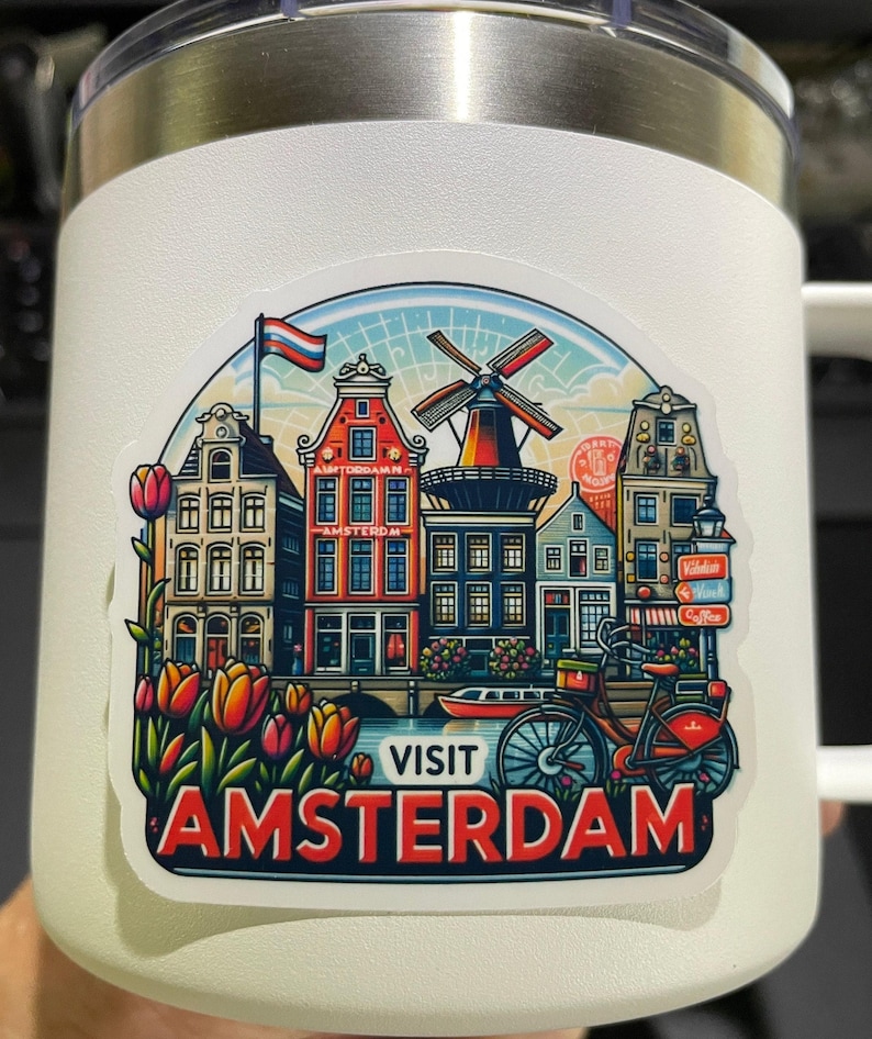 Amsterdam, Stickers, Weatherproof Sticker, Travel Journal, Suitcase ...
