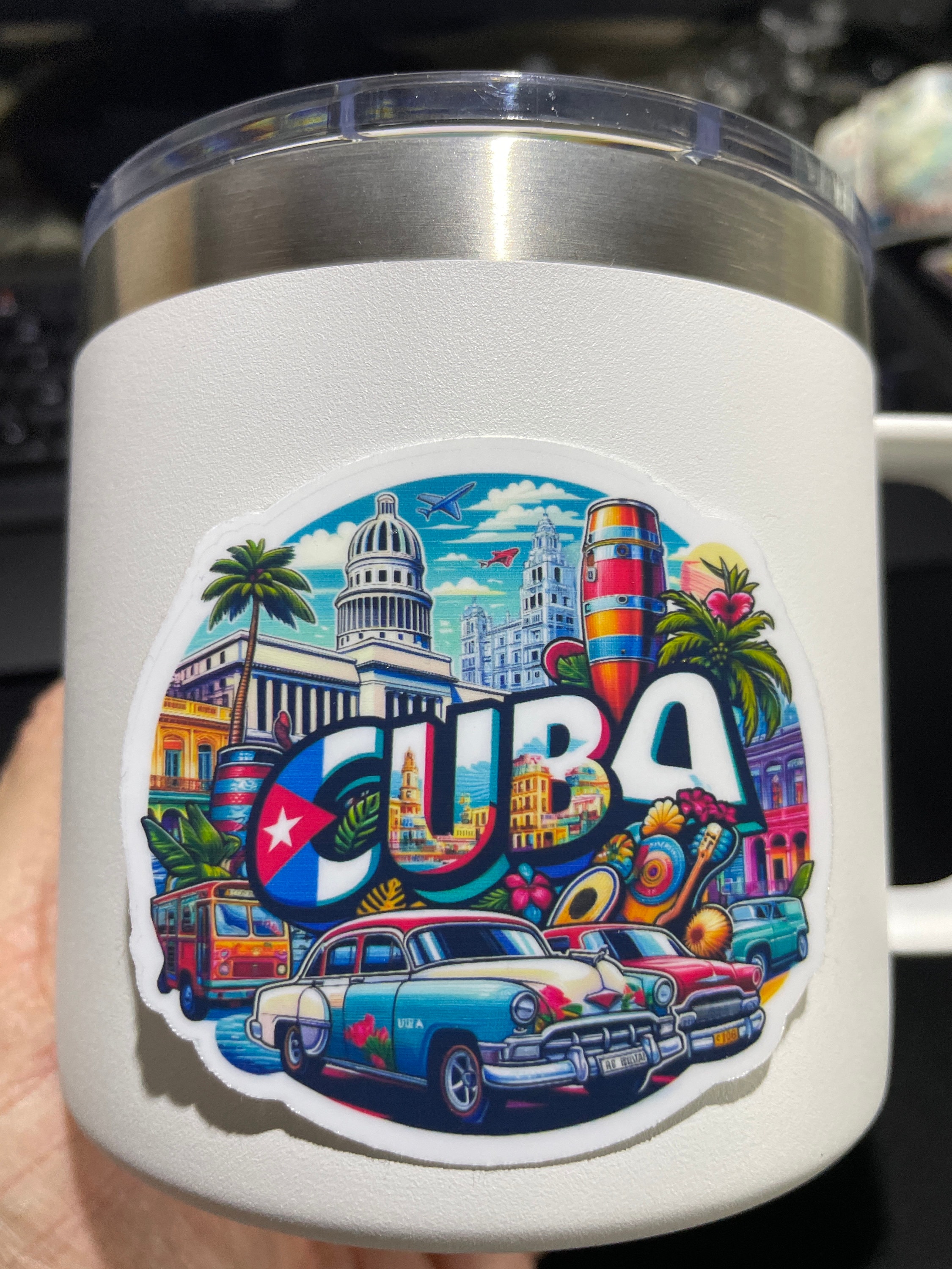 Cuba Travel Sticker // Cuban Decal for Suitcase, Laptop, Car or Water ...