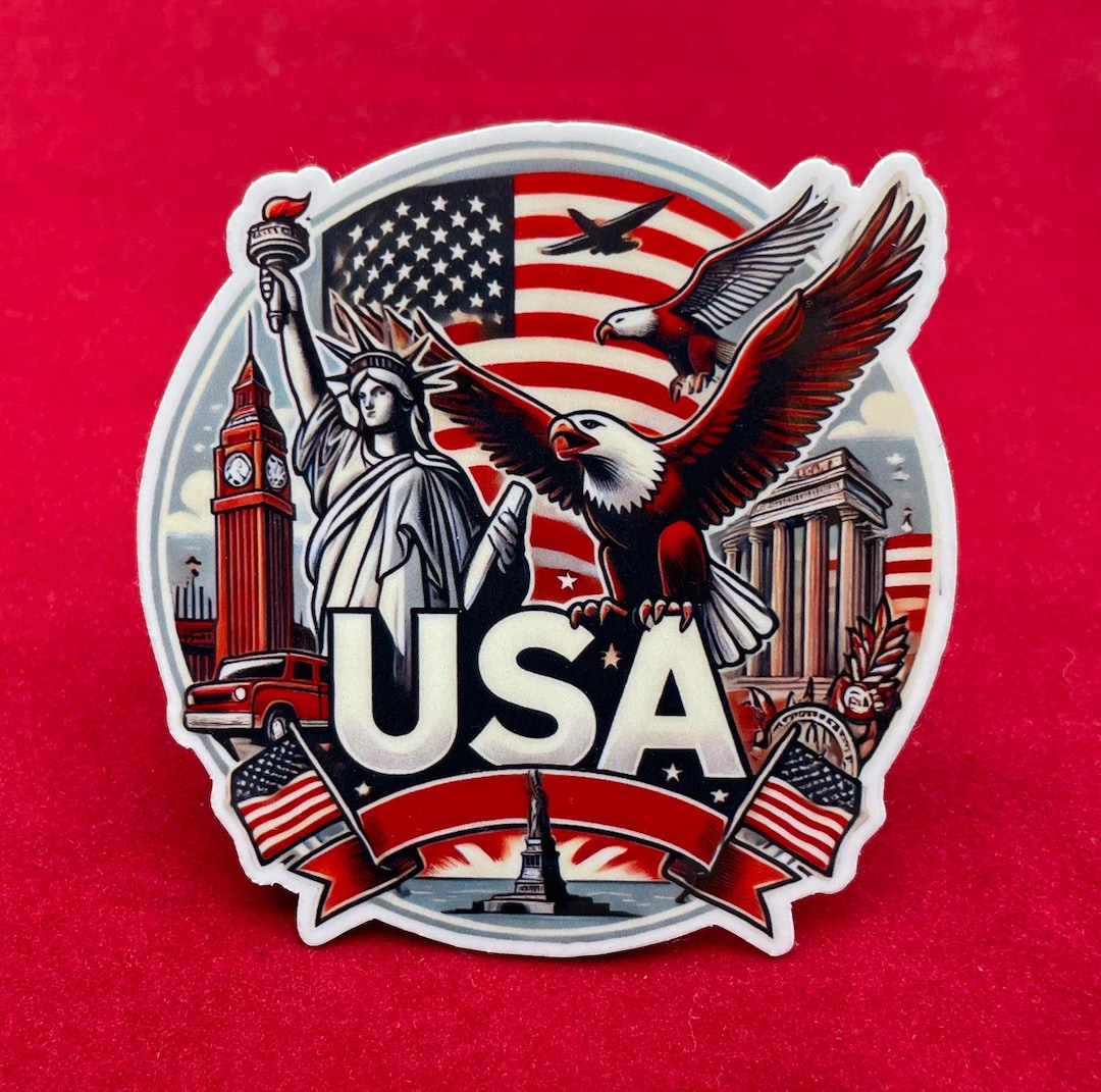 United States,usa, Stickers, Weatherproof Sticker, Travel Journal ...