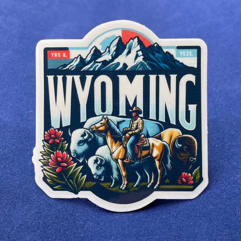 Wyoming, Stickers, Weatherproof Sticker, Travel Journal, Suitcase ...