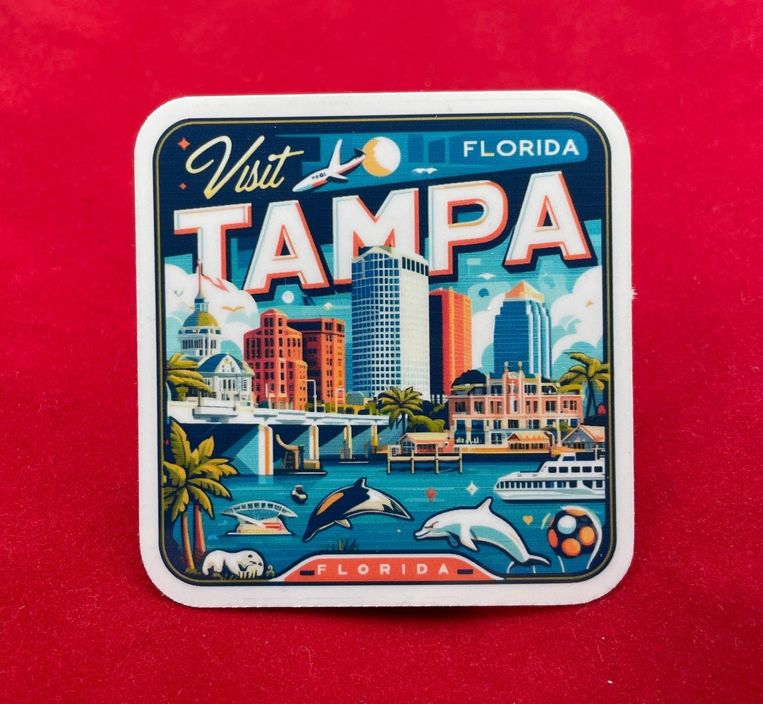Tampa,florida, Stickers, Weatherproof Sticker, Travel Journal, Suitcase ...