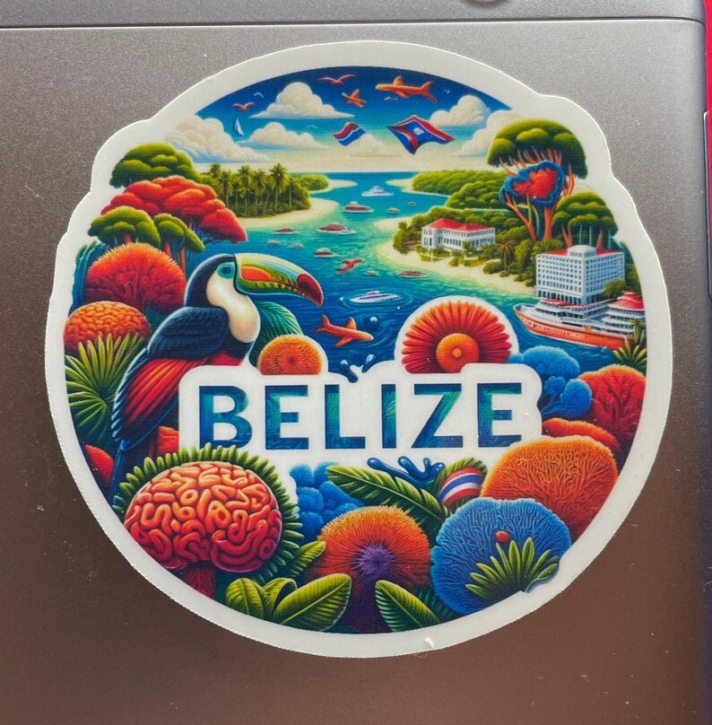 Belize Travel Sticker, Tropical Souvenir, Weatherproof Decal - Etsy