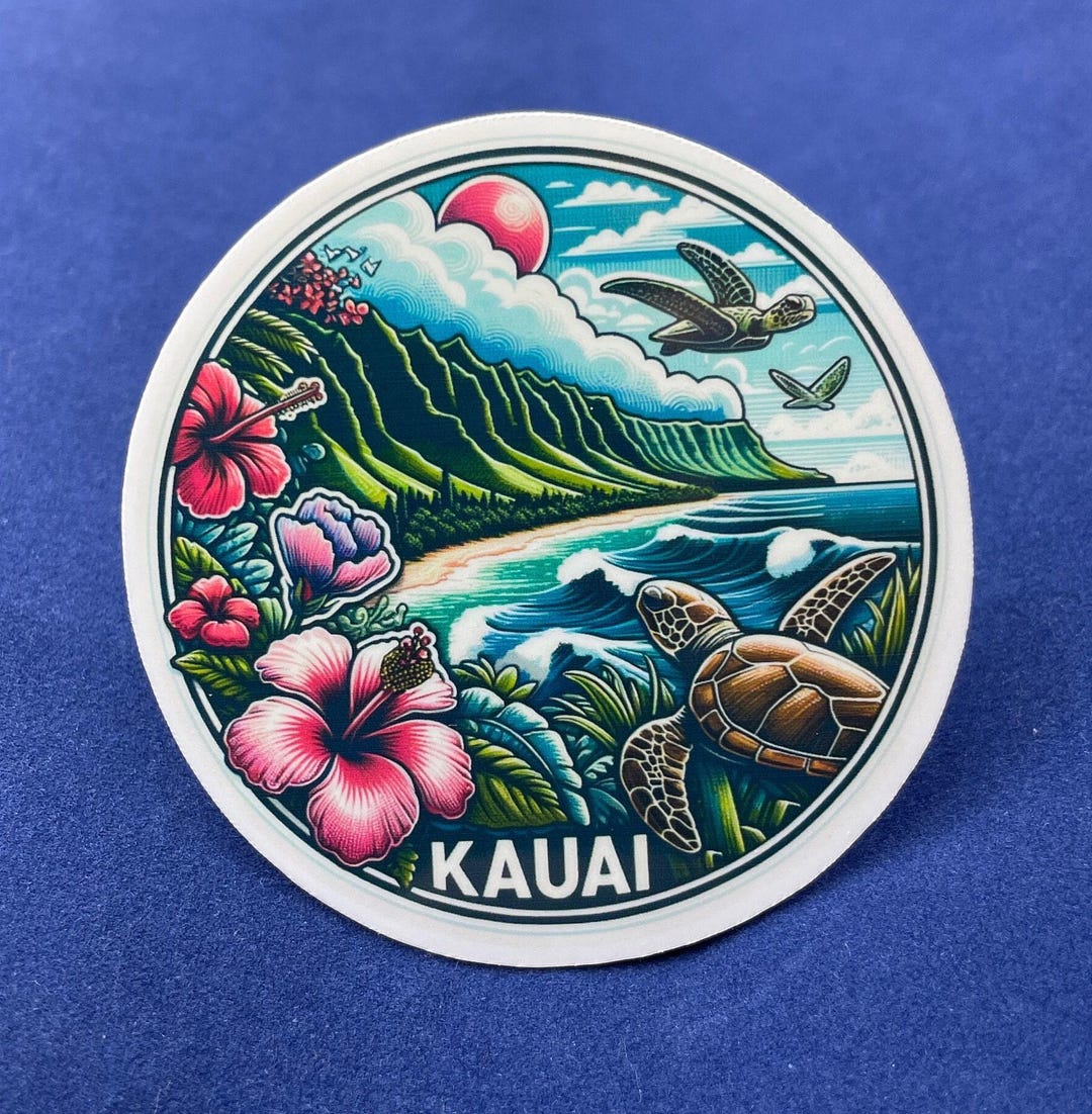Kauai,hawaii, Stickers, Waterproof Sticker, Travel Journal, Suitcase ...