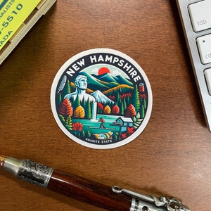 New Hampshire, Stickers, Weatherproof Sticker, Travel Journal, Suitcase ...