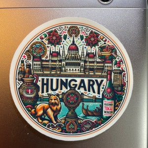 Hungary, Stickers, Weatherproof Sticker, Travel Journal, Suitcase Sticker, Luggage Stickers, Die ...