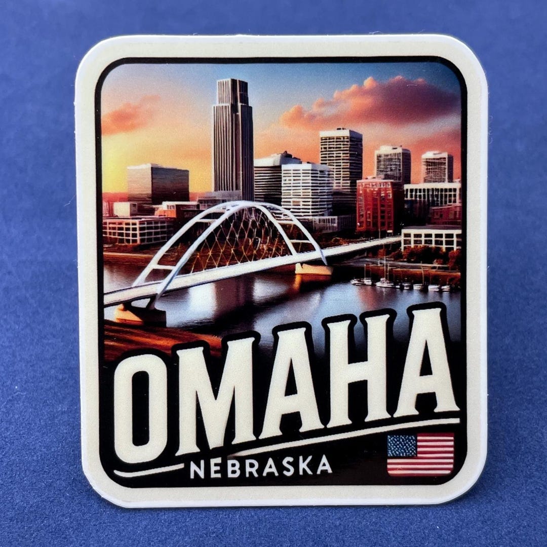 Omaha, Nebraska, Stickers, Weatherproof Sticker, Travel Journal ...