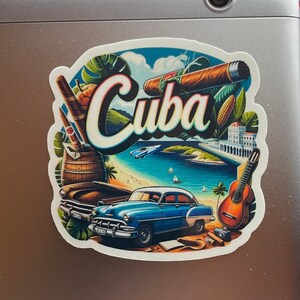 Cuba Travel Sticker // Cuban Decal for Suitcase, Laptop, Car or Water ...