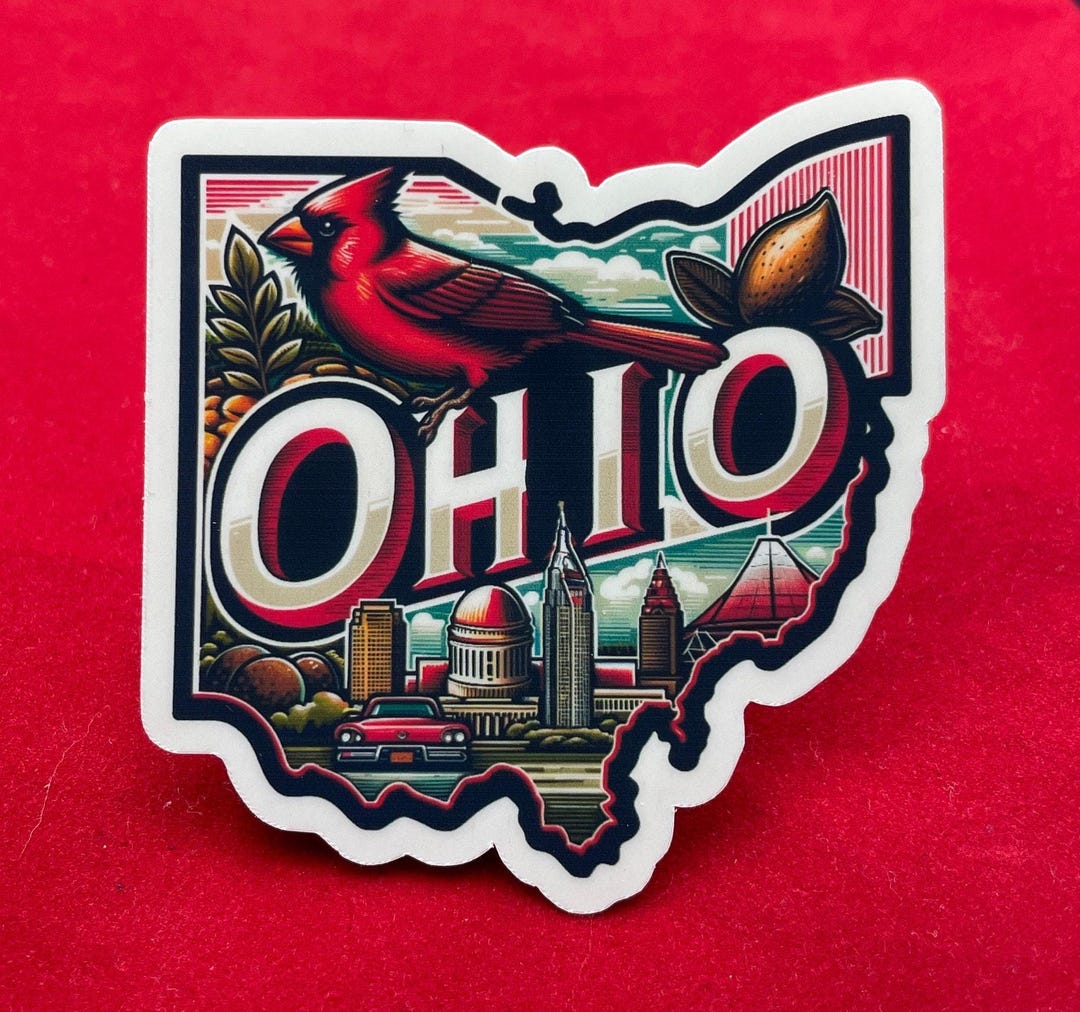 Ohio, Stickers, Weatherproof Sticker, Travel Journal, Suitcase Sticker ...