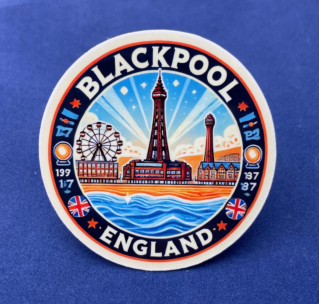Blackpool, England, Stickers, Weatherproof Sticker, Travel Journal ...